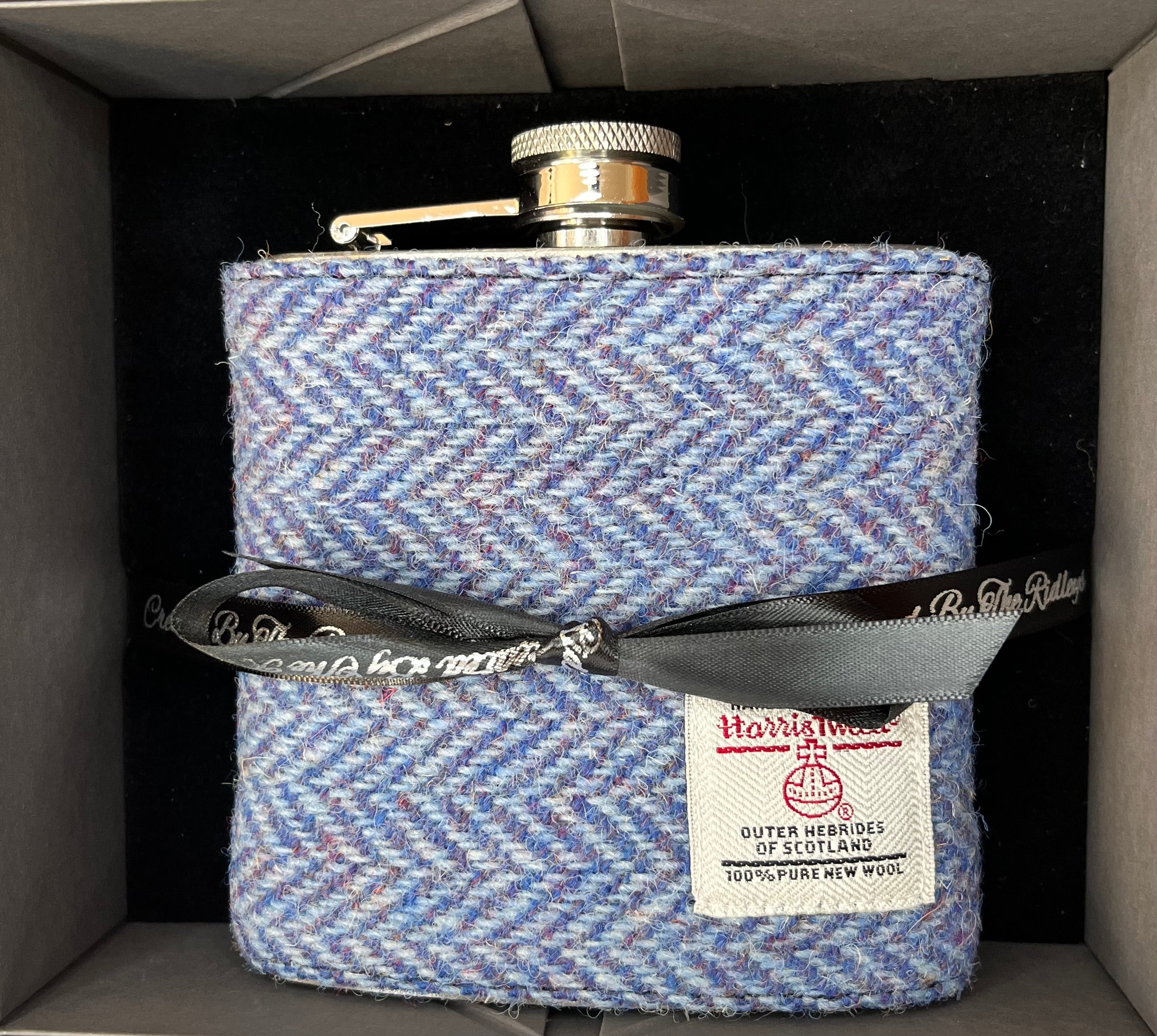 Harris Tweed Hip Flask - Blue Herringbone – Eclectic Gift Store